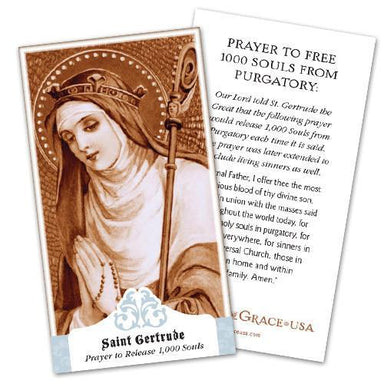 Saint Gertrude the Great Holy Card
